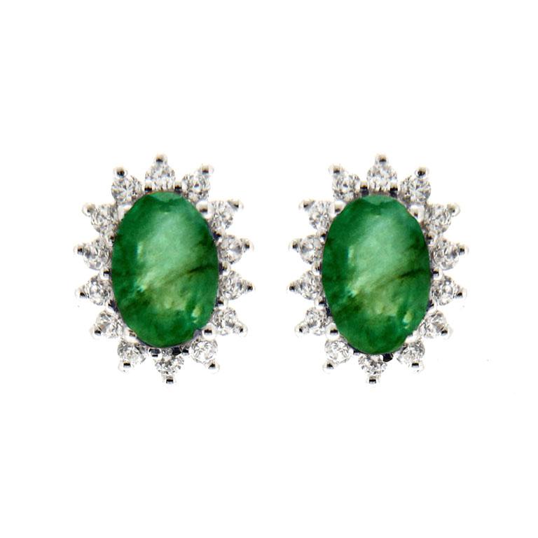 Rosettørepynt 0,22ct TWSI + Smaragd - By Stokkeholm