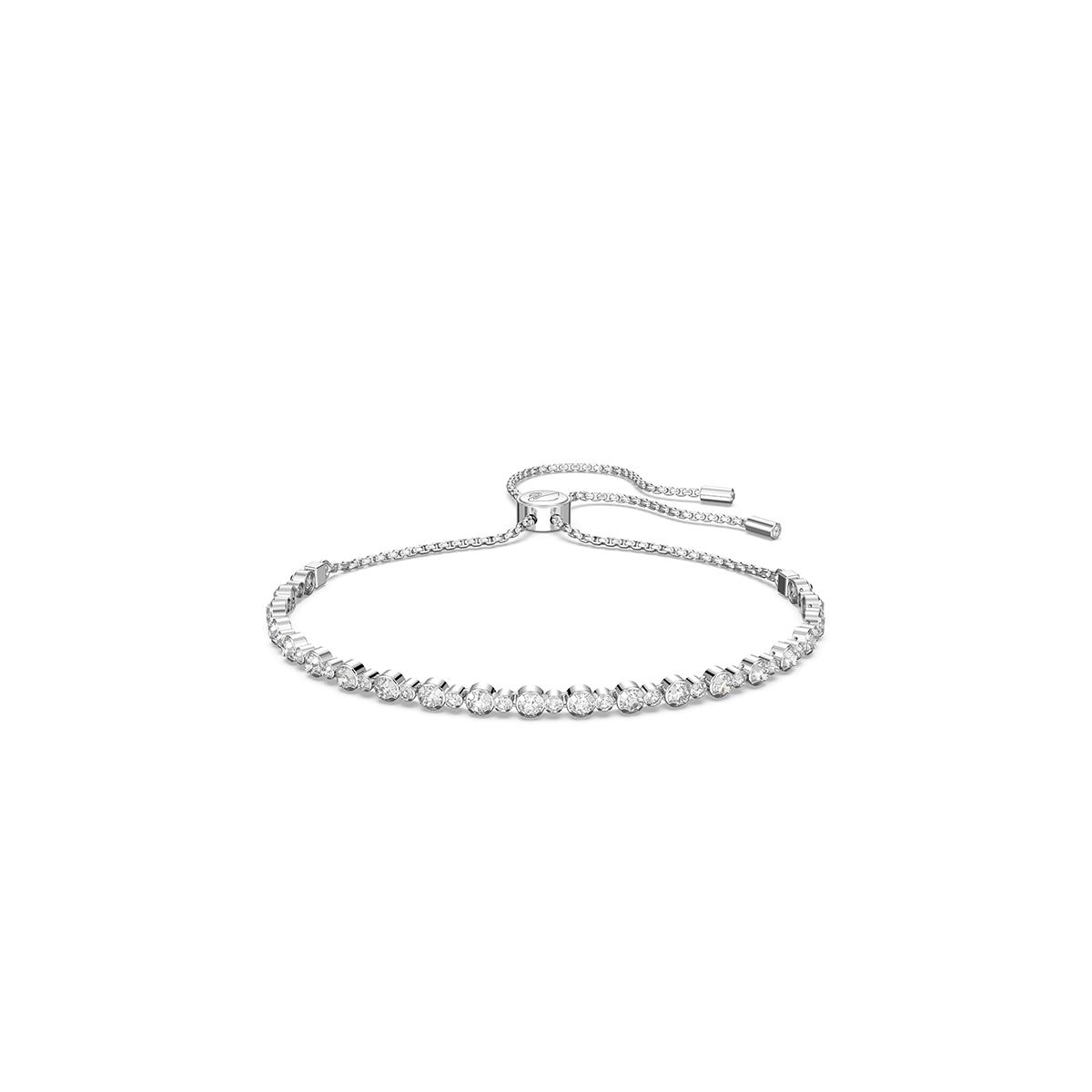 Swarovski - Subtle Trilogy bracelet, Round cut, White, Rhodium plated ... Swarovski - Subtle Trilogy bracelet, Round cut, White, Rhodium plated ...
