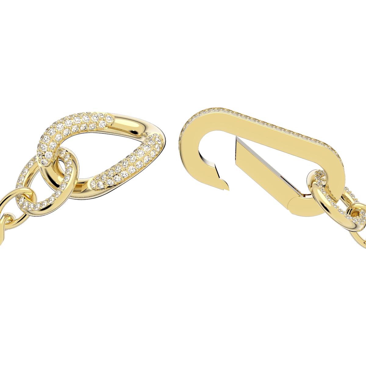 Swarovski - Dextera bracelet, Pavé, Mixed links, White, Gold-tone ...