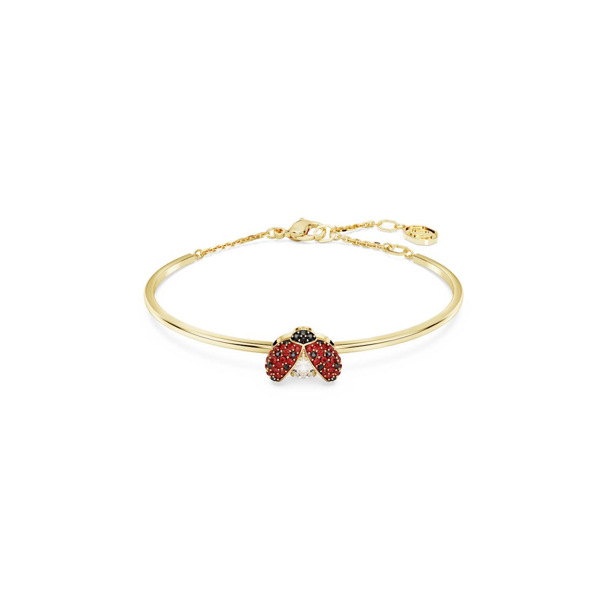Swarovski - Idyllia bangle, Ladybug, Red, Gold-tone plated - By Stokkeholm