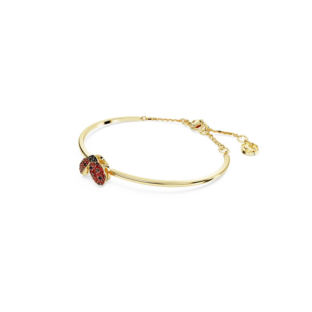 Swarovski - Idyllia bangle, Ladybug, Red, Gold-tone plated - By Stokkeholm
