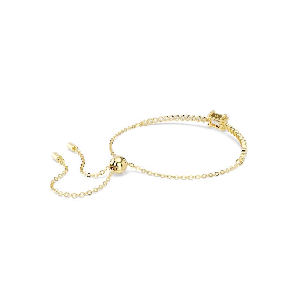 Swarovski - Matrix Tennis bracelet, Mixed cuts, Caramel, Gold-tone ...