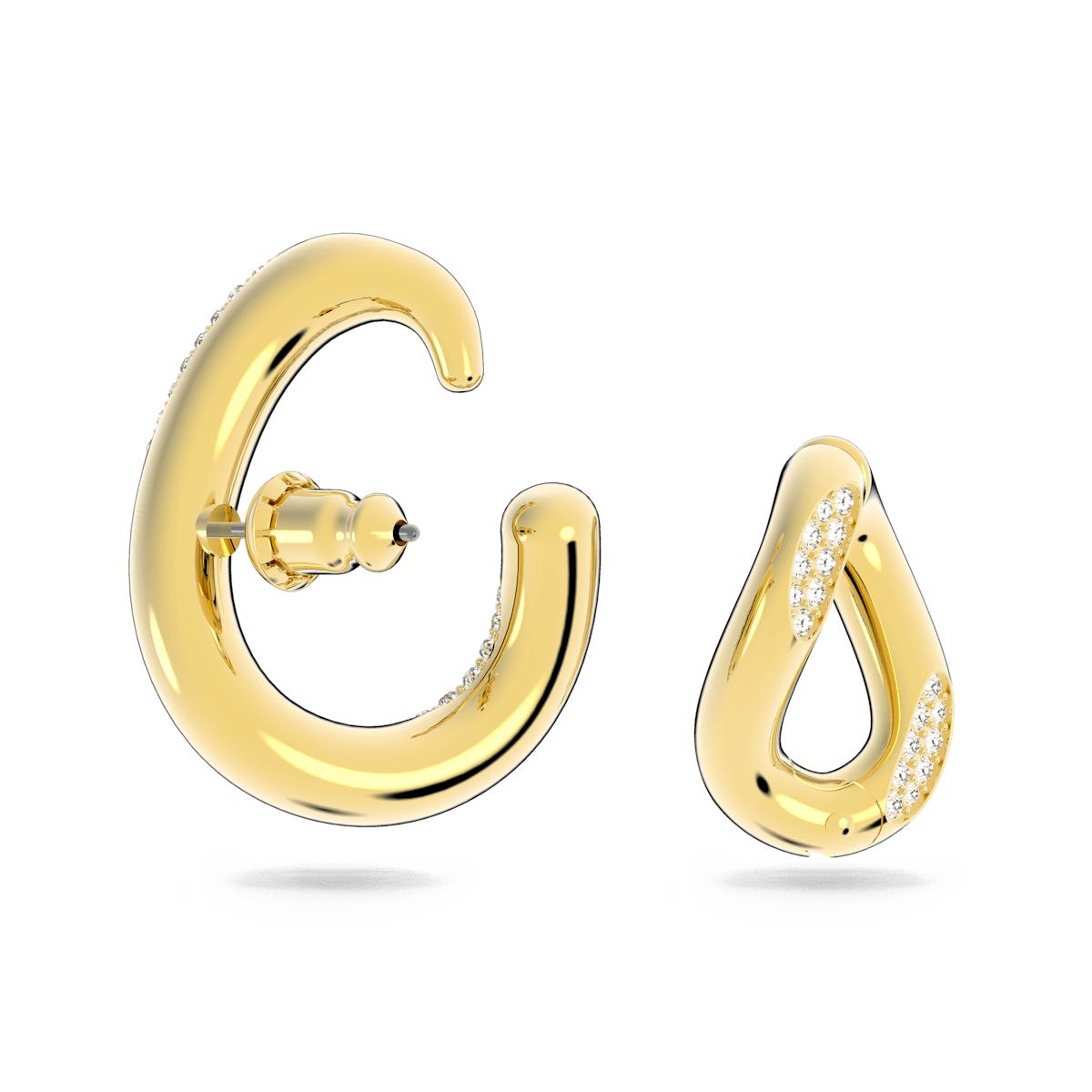 Swarovski - Dextera ear cuff, Set (2), Asymmetrical design, White, Gold ...