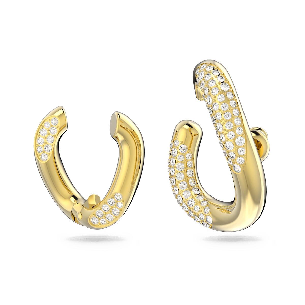 Swarovski - Dextera ear cuff, Set (2), Asymmetrical design, White, Gold ...