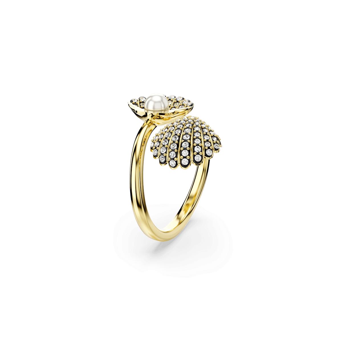 Swarovski - Str: 52 Idyllia open ring, Crystal pearl, Shell, White ...