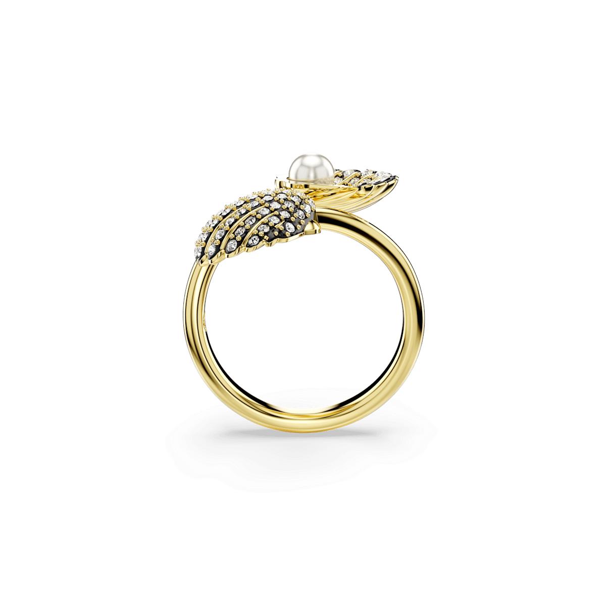 Swarovski - Str: 52 Idyllia open ring, Crystal pearl, Shell, White ...