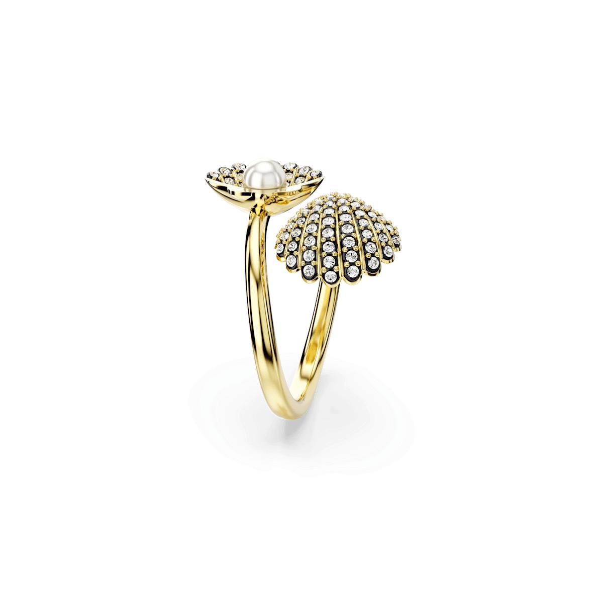 Swarovski - Str: 52 Idyllia open ring, Crystal pearl, Shell, White ...
