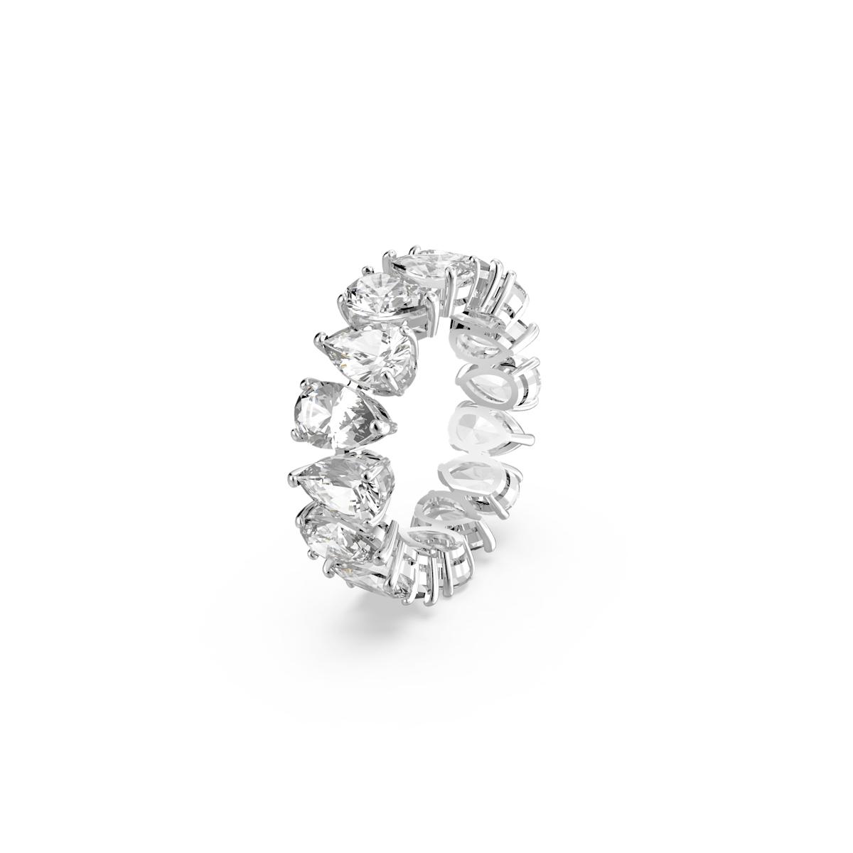 Swarovski - Str: 52 Vittore ring, Drop cut, White, Rhodium plated - By ...